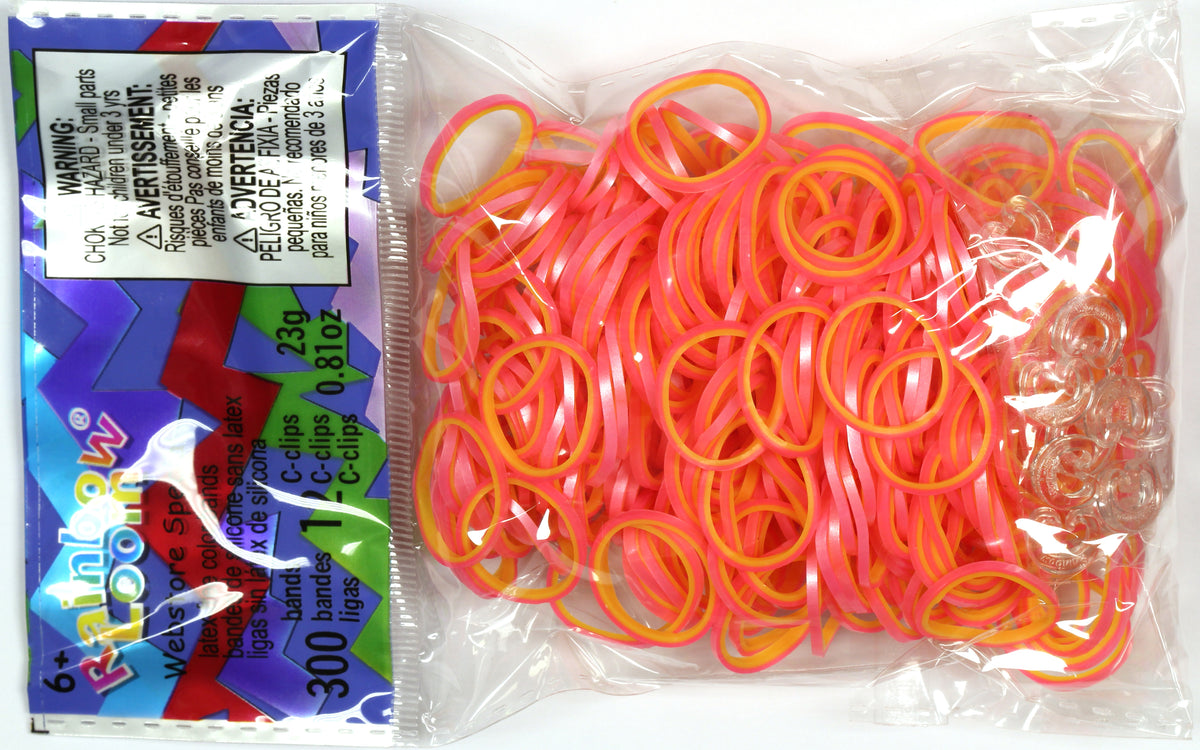 RL Band (Pearl 300) Neon Pink & Neon Yellow – Rainbow Loom USA Webstore