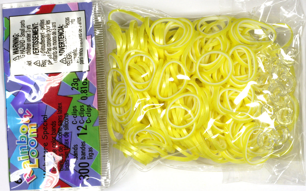 RL Band (Pearl 300) Neon Yellow & White – Rainbow Loom USA Webstore