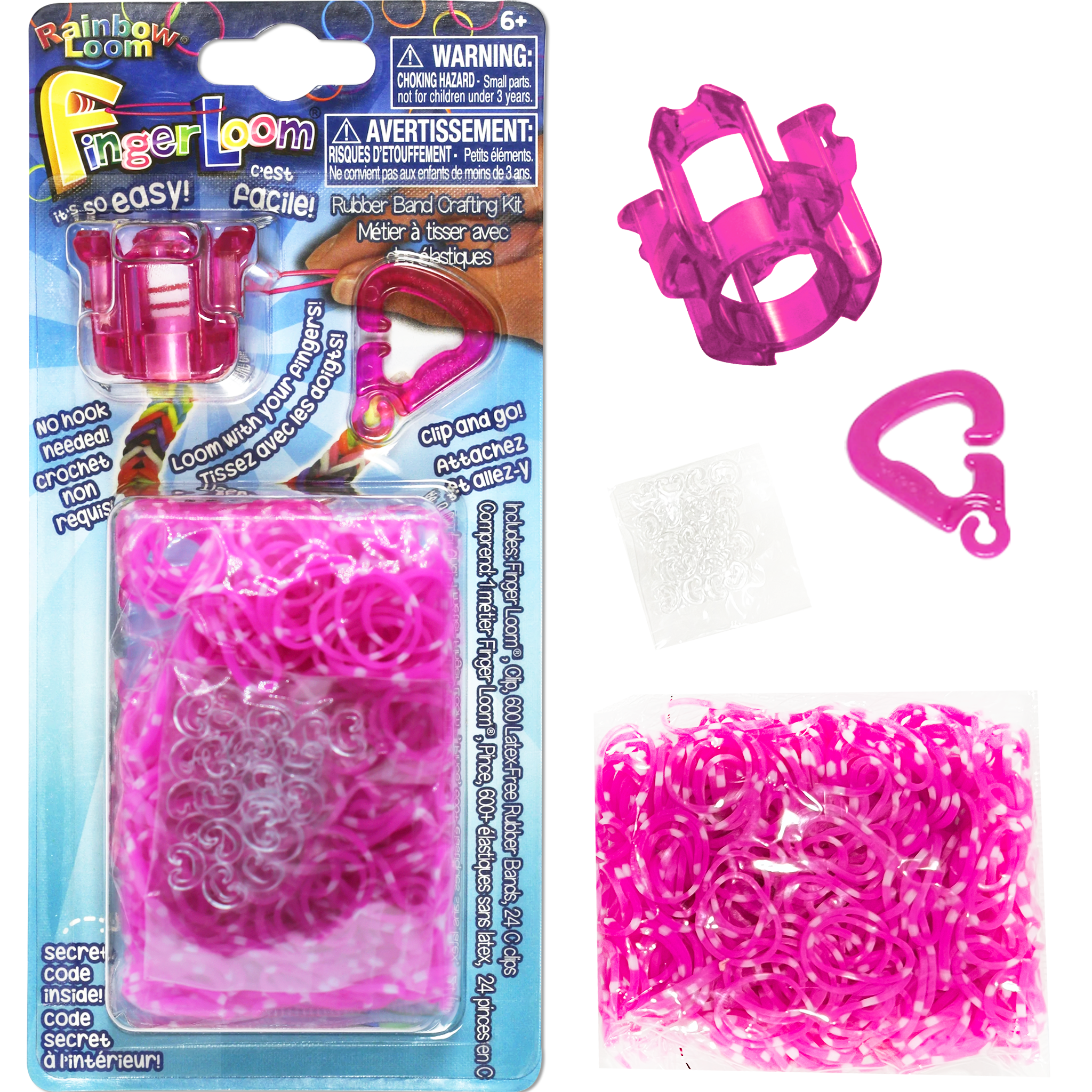 Rainbow Loom Bands Rainbow Loom Pink Rubber Bands - 600 Bands With 24 C ...
